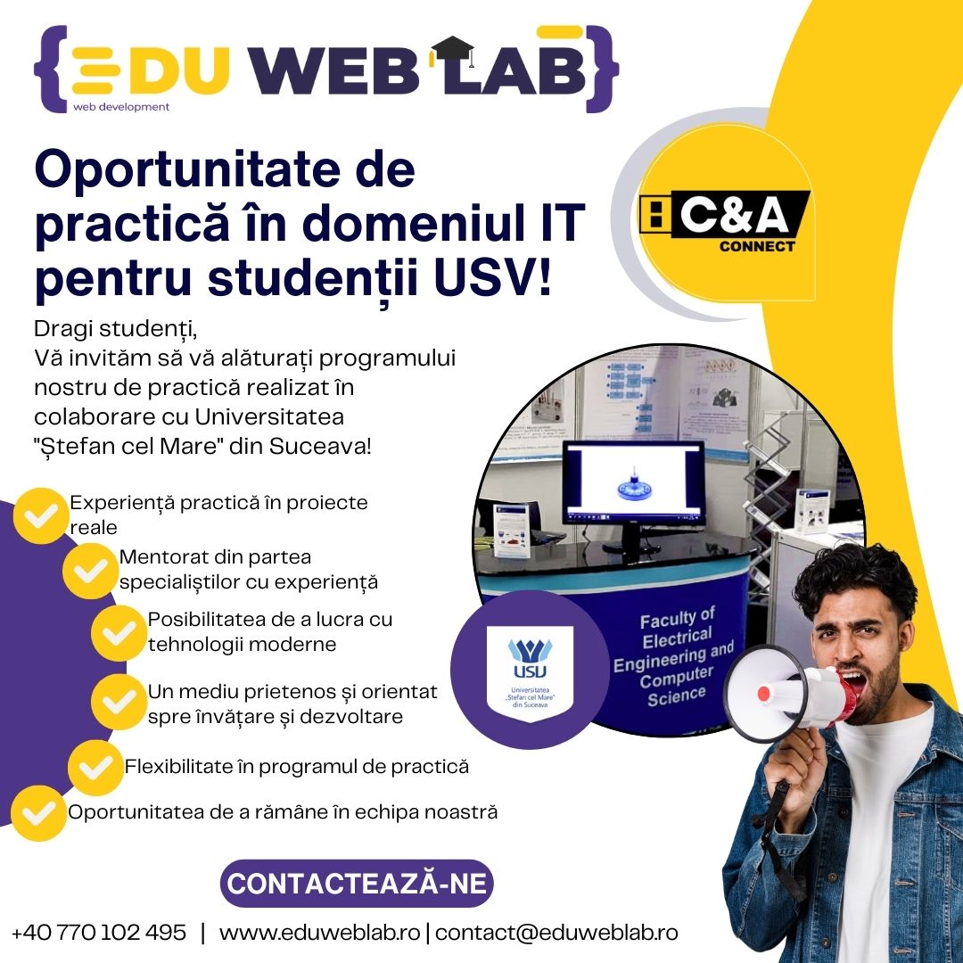 Oportunitate de practică în domeniul IT - Facultatea de Inginerie ...